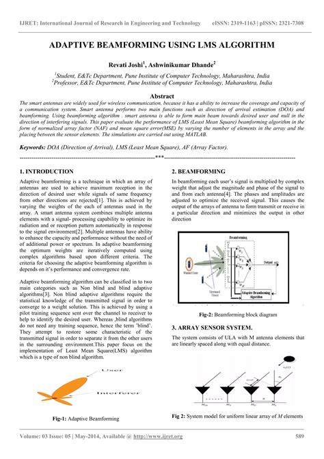 Adaptive Beamforming Using Lms Algorithm Pdf