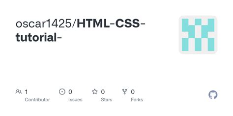 GitHub Oscar1425 HTML CSS Tutorial