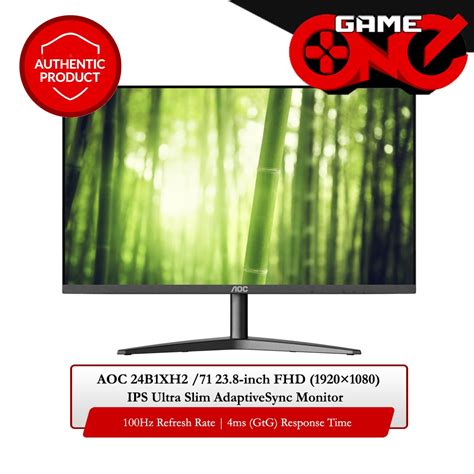 AOC 24B1XH2 71 23 8 FHD 19201080 IPS Ultra Slim AdaptiveSync Monitor 100Hz Shopee