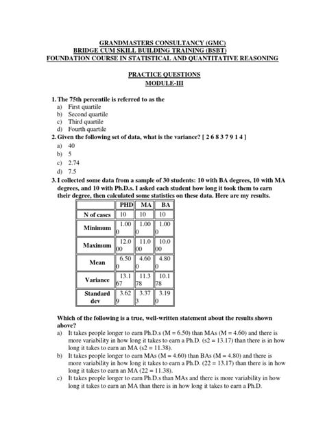 03 Mcqs Stat Mod Iii Pdf Variance Estimator