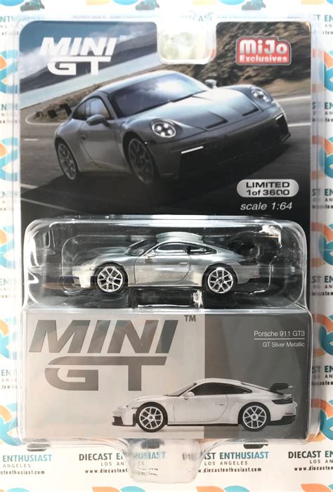Chase Mini Gt Mijo Exclusives 390 Porsche 911 992 Gt3 Gt Silver Meta Diecast Enthusiast