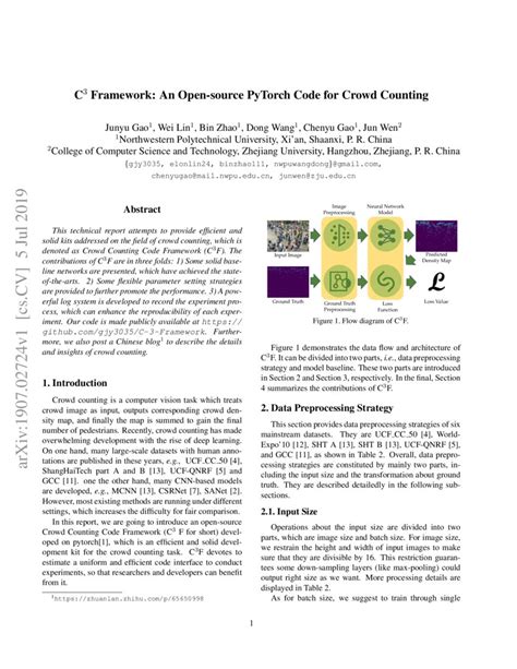 c 3 framework an open source pytorch code for crowd counting deepai