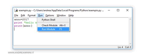 come scrivere un programma in python andrea minini
