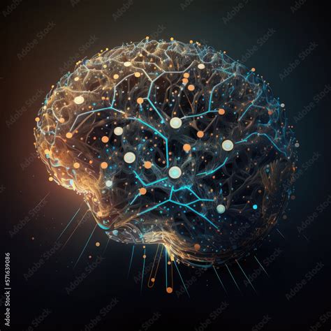 Ai Generative Illustration Of A Neural Network The Complex Mesh And