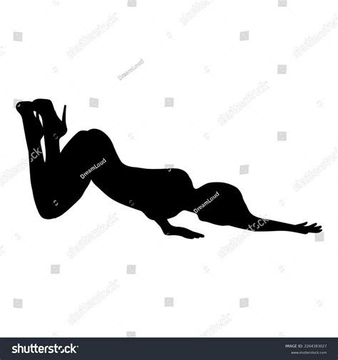 Sexy Woman Laying Silhouette Vector Illustration Stock Vector Royalty