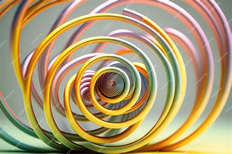Premium Photo Colorful Spiral Pattern Made Of Multiple Wires Closeup