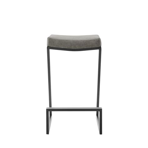 26 Inch Counter Height Bar Stool Gray Faux Leather Backless Foter