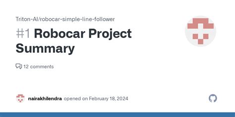 robocar project summary · issue 1 · triton ai robocar simple line