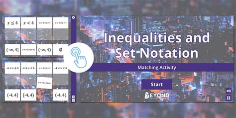 Matching Inequalities And Set Notation Teacher Made