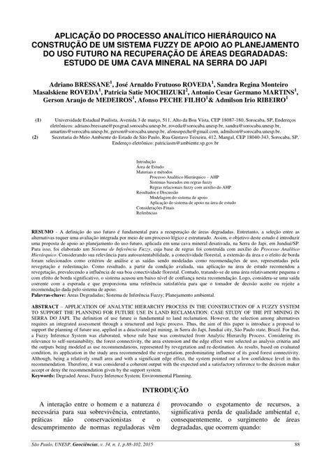 Pdf Application Of Analytic Hierarchy Process In The Construction Of A Fuzzy System To Support