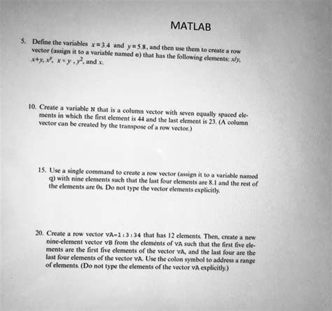 Solved MATLAB Define The Variables X And Y And Chegg