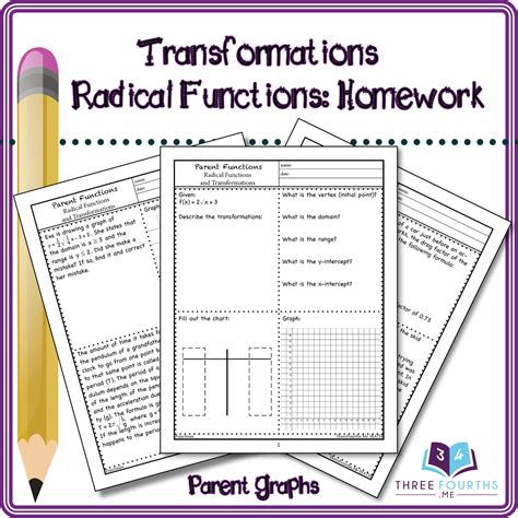 Transformations Of Radical Square Root Functions Classwork Or Homework Amped Up Learning
