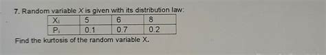 solved 7 random variable x is given with its distribution