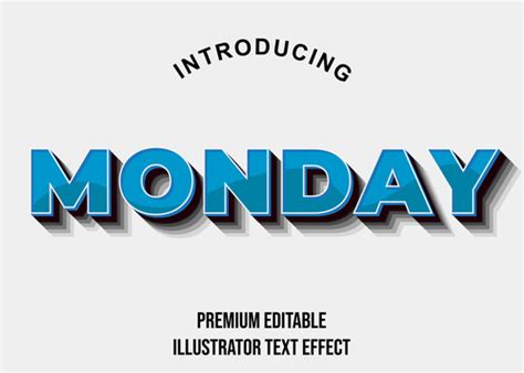 Monday Editable Font Effect Text Illustration Vector Free Download