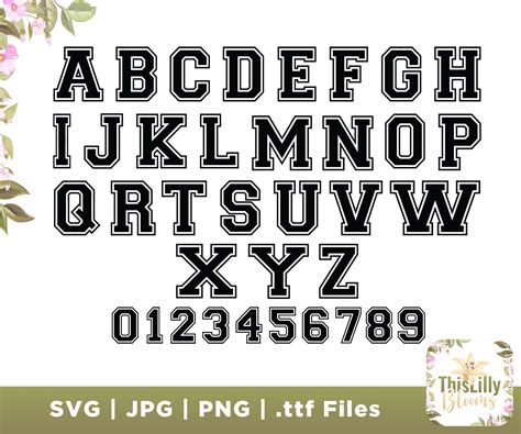 Baseball Font Svg Varsity Font Svg Block Font Svg College Etsy Hong Kong