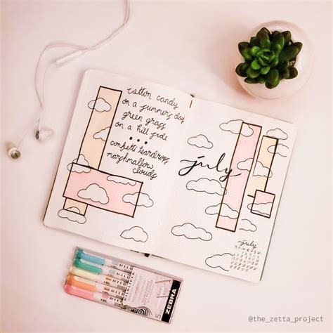 Pastel Cloud Bullet Journal Cover Page