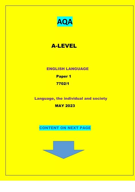 AQA A LEVEL ENGLISH LANGUAGE Paper Language The Individual And Society QUESTIONS