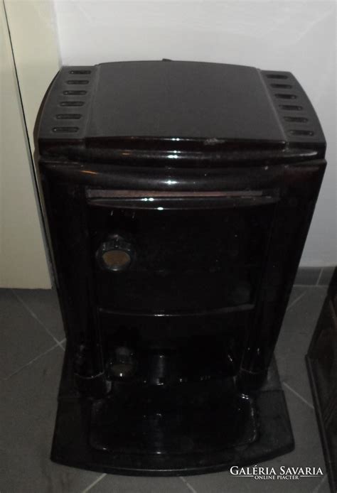 Vintage Cserép és öntöttvas Kandalló Kályha Wilhelmshütte Bornum Fatüzelésű Cserépkályha