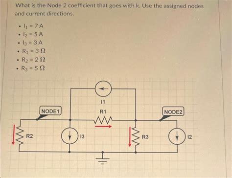 solved what is the node 1 coefficient that goes with k use