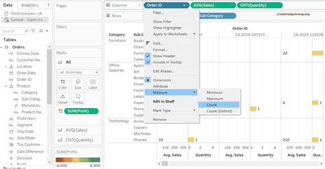 Tableau Data Aggregation