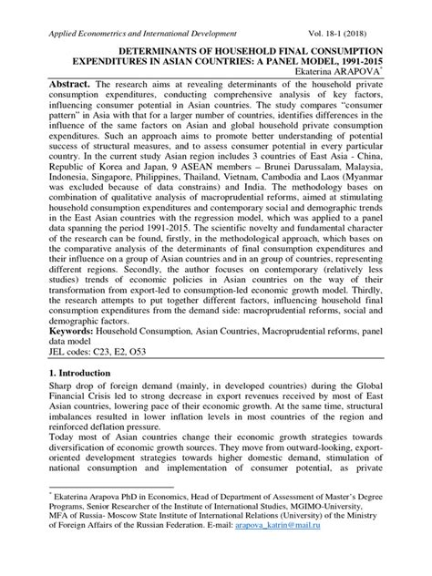 Abstract Determinants Of Household Final Consumption Expenditures In