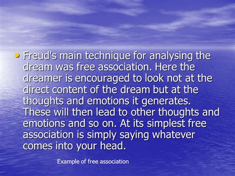 Example Of Free Association