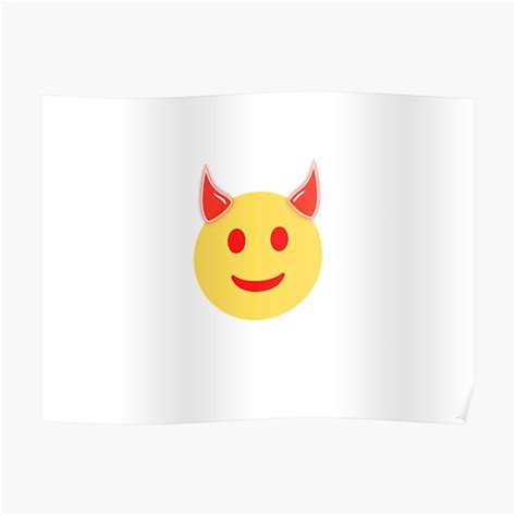 Cute Red Devil Smiling Poster For Sale By Miskine Redbubble