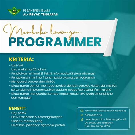Dibuka Lowongan Kerja Programmer Semarang Lokermuslimid