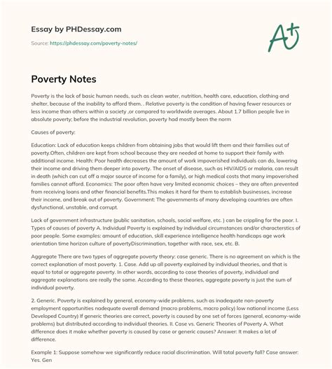 Poverty Notes