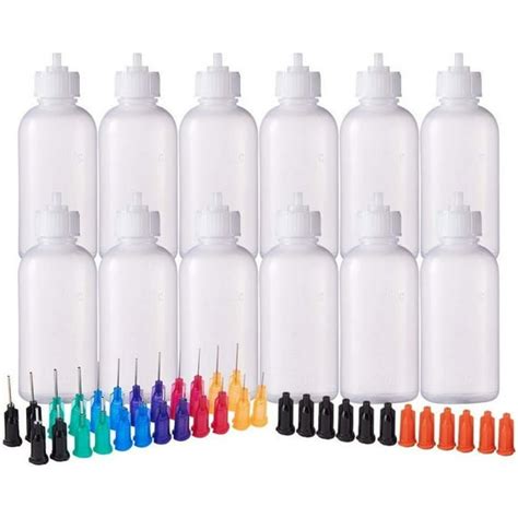 12 Pack 1 7 Ounce Multi Purpose Diy Precision Tip Applicator Bottles Set With 24 Tips And 12 Caps