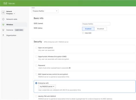 Meraki Setup For Radsec