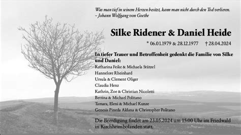 Traueranzeigen Von Daniel Heide Vrm Trauer De