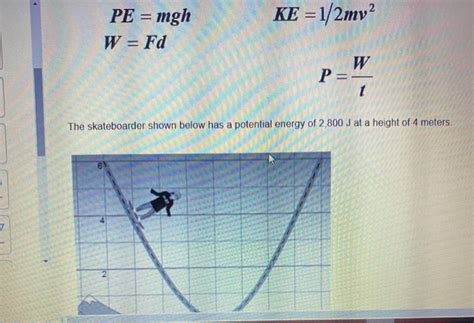 Solved Ke 1 2mv2 Pe Mgh W Fd W P 1 The Skateboarder