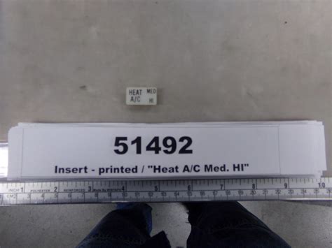 Insert Heat Ac Med Hi White Switch Label Window Riverside Manu