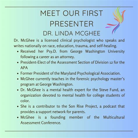 We Are So Lucky To Have Dr Linda Mcghee Present For Us For Our First Ce Eligible Workshop Don