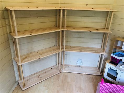 i made some shelves for an octagonal playhouse r beginnerwoodworking