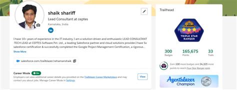 Salesforce Trailhead Learningjourney Salesforceranger… Shaik Rehaman