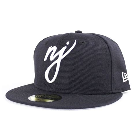 Nj Script New Era 59fifty Fitted Hat Navy Gray Under Brim New
