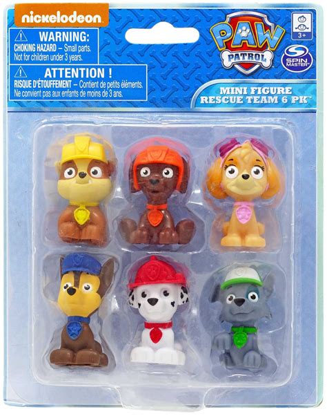 Paw Patrol Chase Marshall Rocky Skye Zuma Rubble Mini Figure 6 Pack