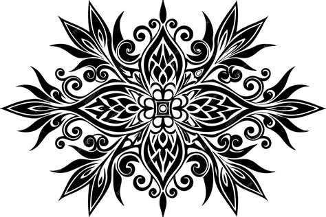A Black And White Symmetrical Vector Illustration Premium Ai