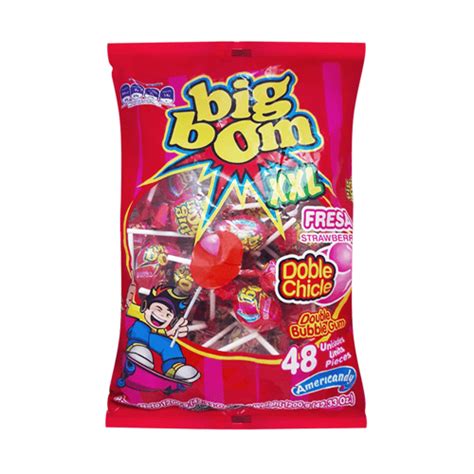 Big Bom Xxl Lollipop Strawberry Flavour 48pcs Supersavings