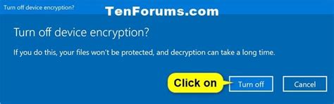 How To Turn On Or Off Device Encryption In Windows 10 Tutorials