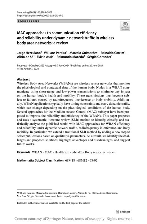 Pdf Mac Approaches To Communication Efficiency And Reliability Under