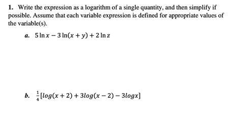 Solved Write The Expression As A Logarithm Of A Single Chegg