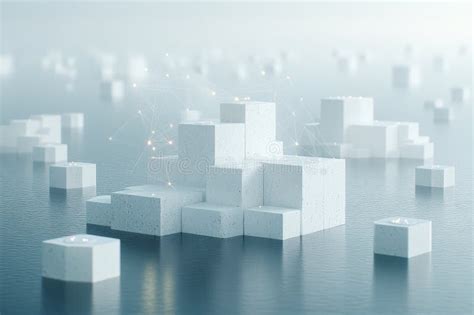 Abstract 3d Cubes On A White Background Symbolizing Data Processing And