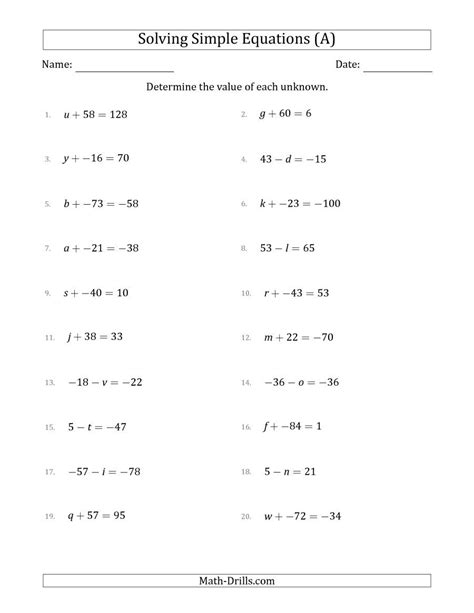 6th Grade Math Equations