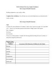 Week Pre Class Babe Worksheets Docx NUR Week Pre Class Babe Worksheets The