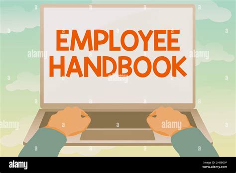 Text Sign Showing Employee Handbook Word Written On Document That Contains An Operating