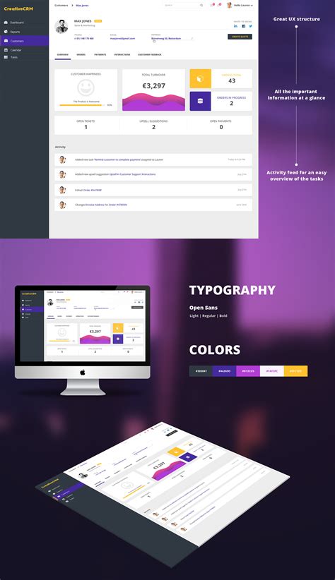 CRM Dashboard UI Free Download Behance