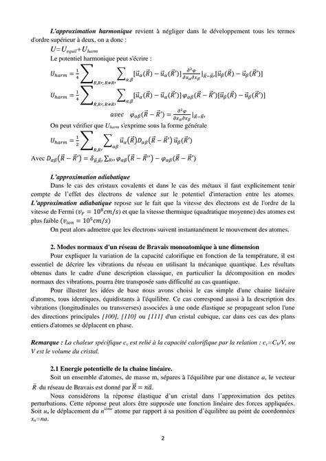 SOLUTION Chapitre La Dynamique Du R Seau Cristallin Studypool